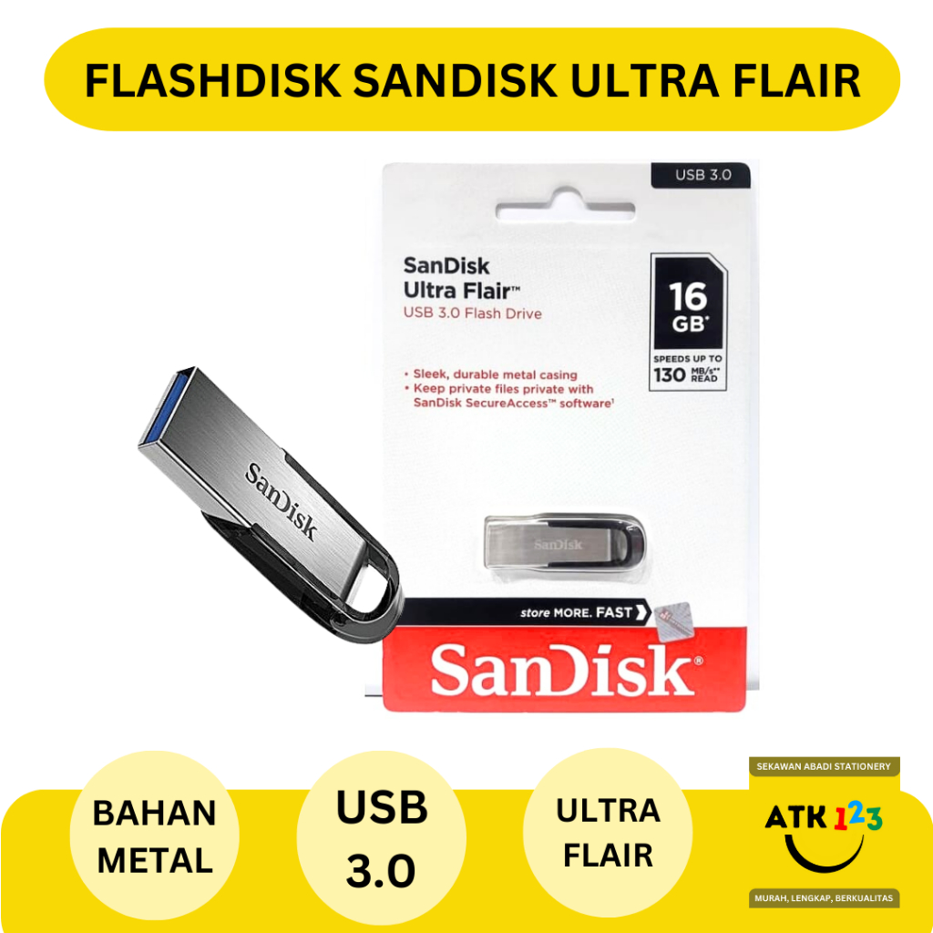 Jual Flashdisk Sandisk Ultra Flair 16gb 32gb 64gb Metal Casing USB 3.0 ...