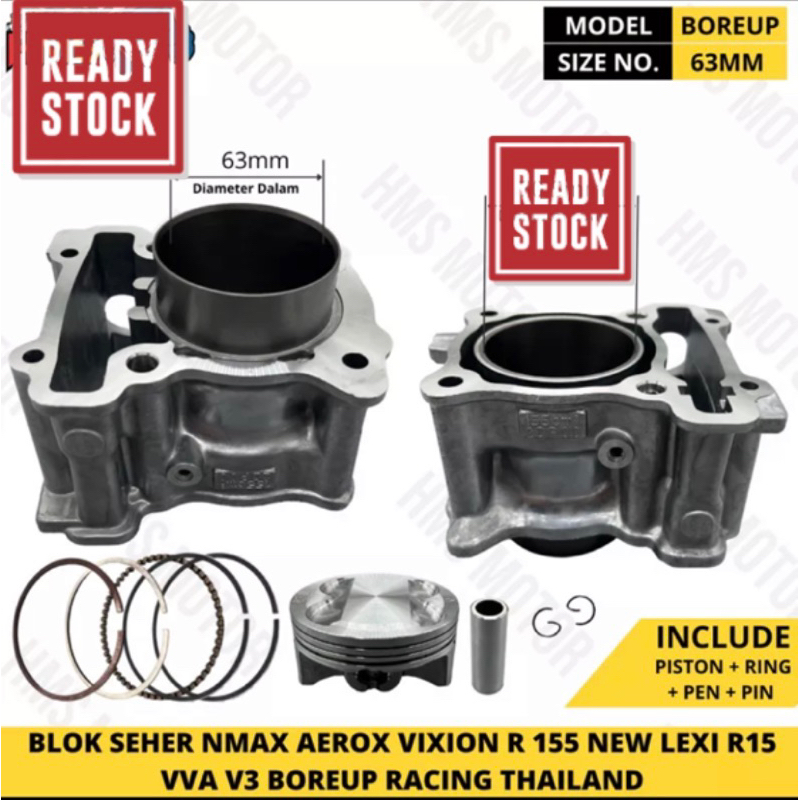 Jual Blok Nmax Bore UP 63MM Harian Semi Balap | Shopee Indonesia