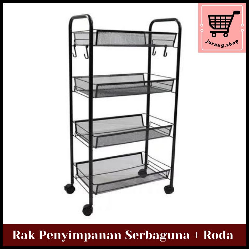 Jual Rak Lantai Beroda Rak Penyimpanan Serbaguna Rak Ruang Tamu Tingkat ...