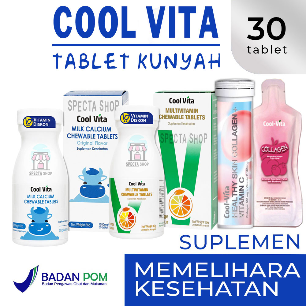Jual Cool Vita Milk Calcium Collagen Coolvita Suplemen Tablet Kunyah ...