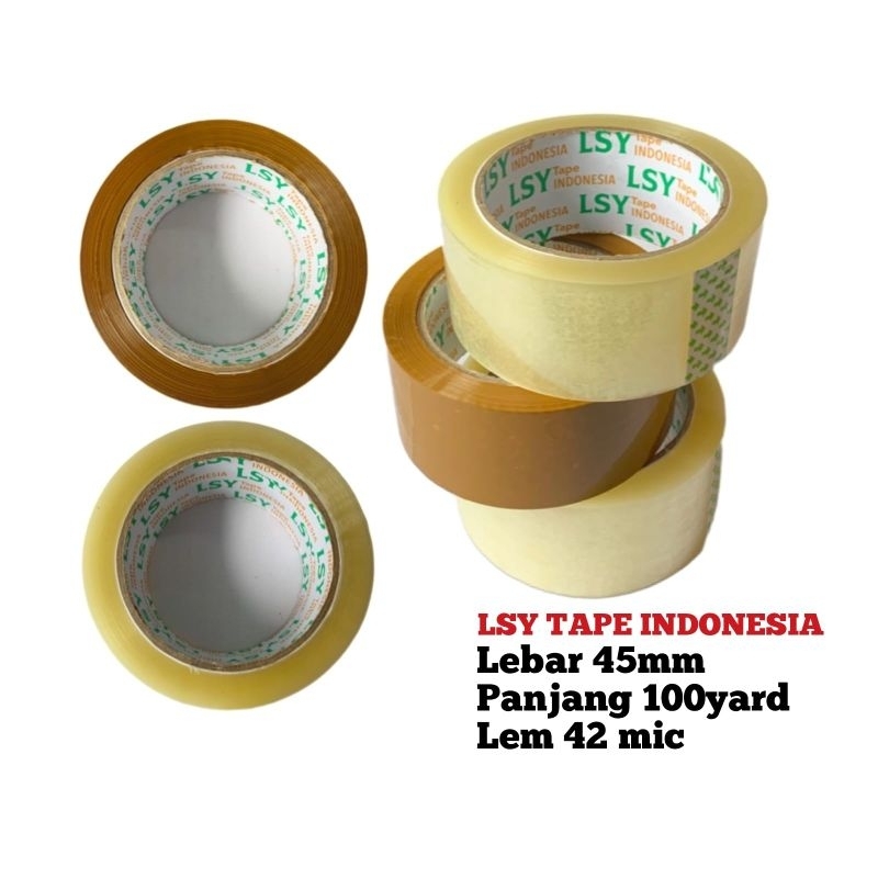 Jual lakban bening - cokelat termurah LSY TAPE 45mm x 100yard ( CHO ) | Shopee Indonesia