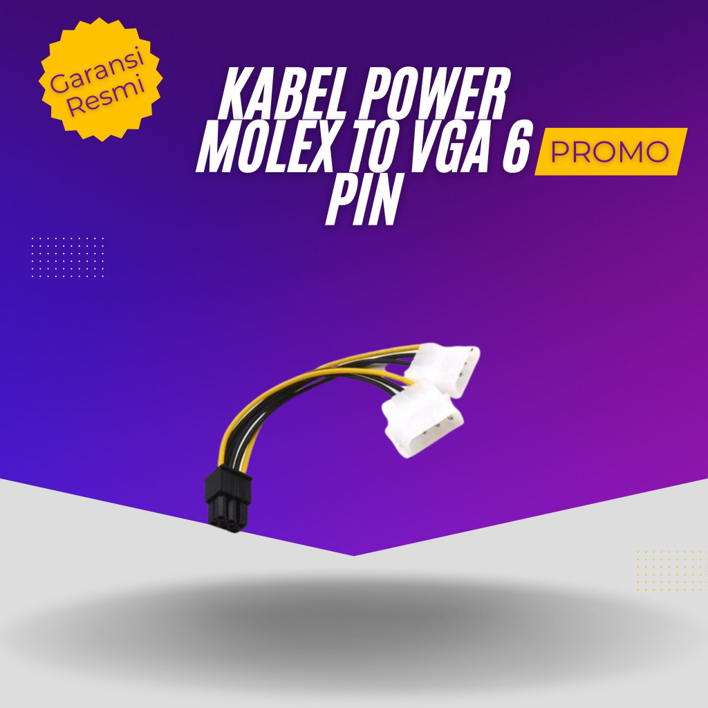 Jual KABEL POWER MOLEX TO VGA 6 PIN | Shopee Indonesia
