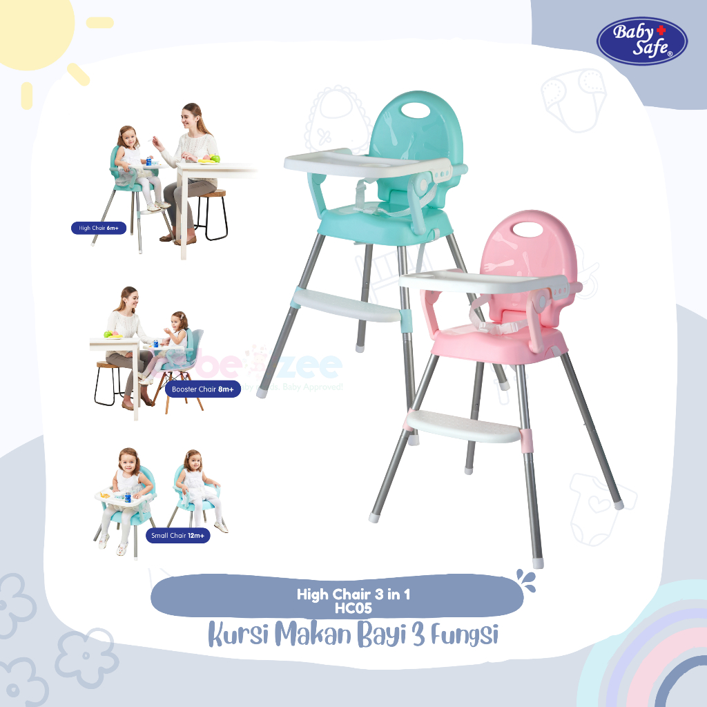 Jual Baby Safe High Chair 3 in 1/Kursi Makan Bayi HC05G HC05P Hijau ...