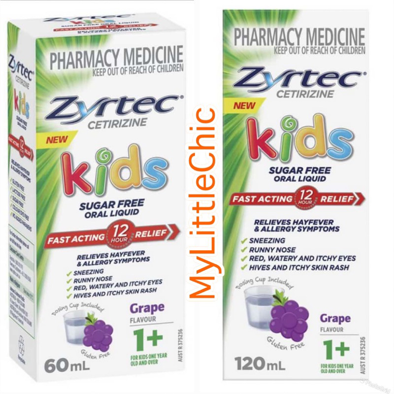 Jual Zyrtec Kids AUSTRALIA Oral Liquid Grape 60mL / 120ml - Zyrtec Anak ...