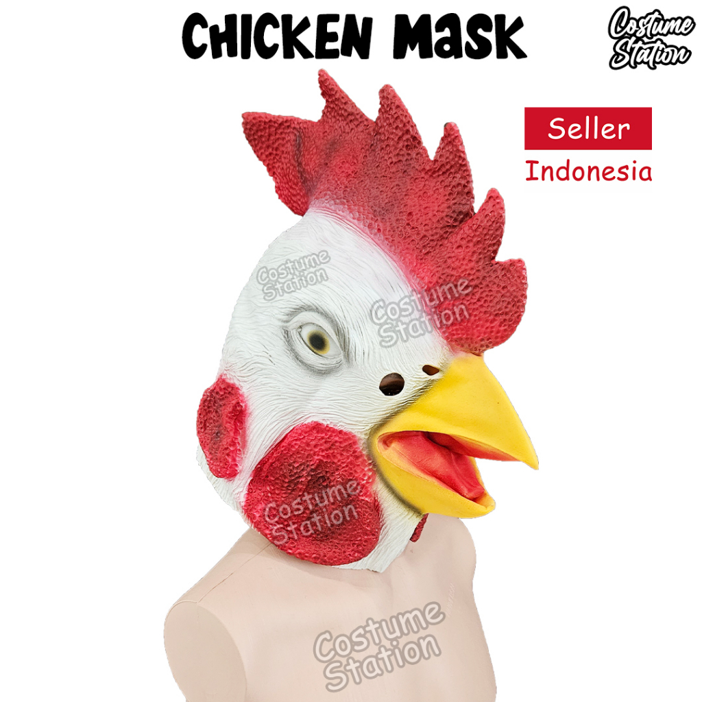 Jual Topeng Ayam / Chicken Mask Latex Hewan Binatang Animal Halloween ...