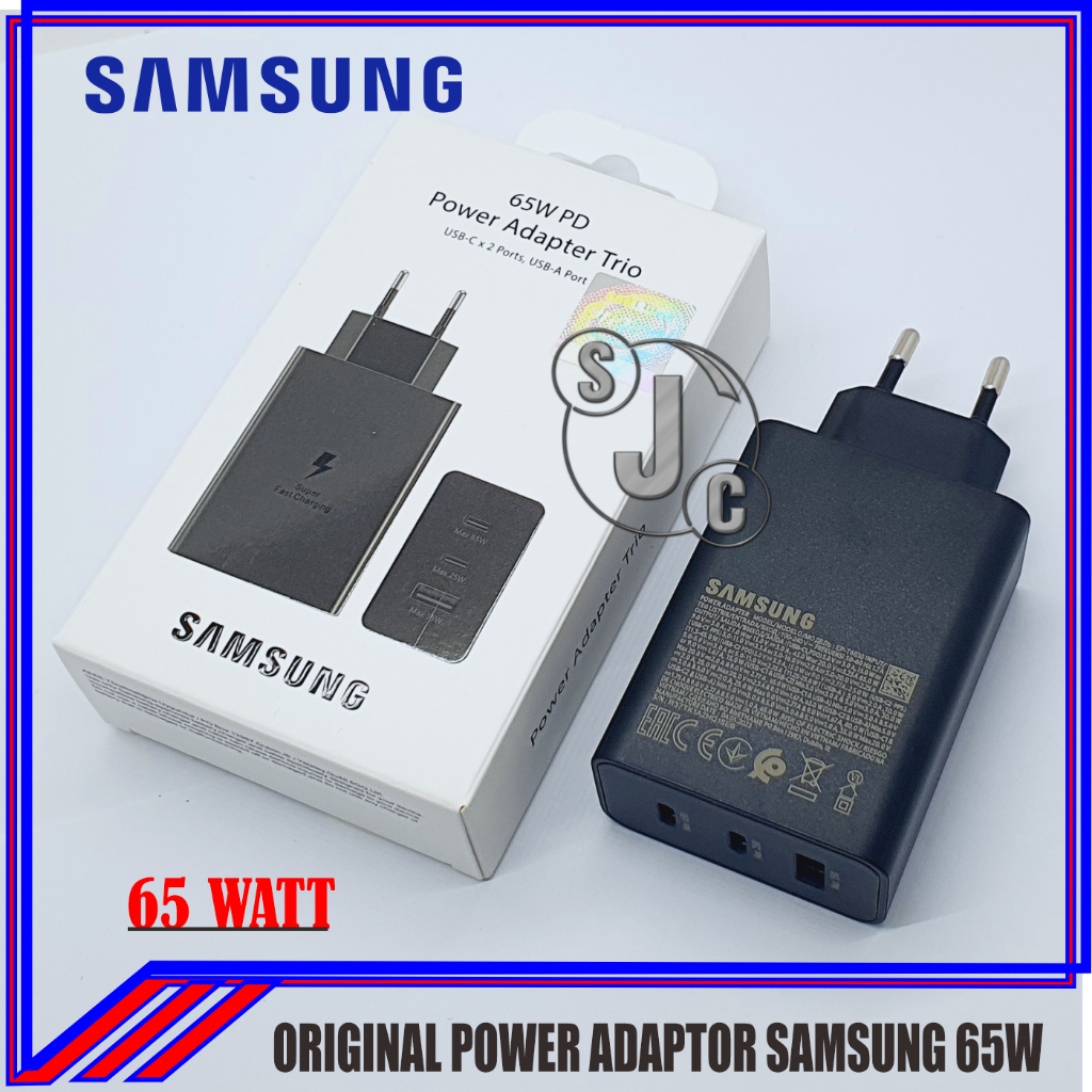 Jual 65W PD Power Adapter Trio Kepala Charger Samsung USB C+C+Usb A 65 ...