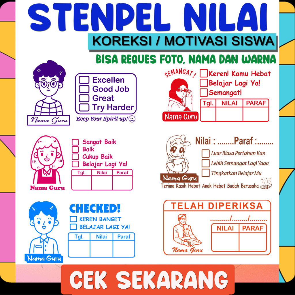 Jual Stempel Nilai Guru / Penilaian / Koreksi / Checked / Reward | Shopee Indonesia