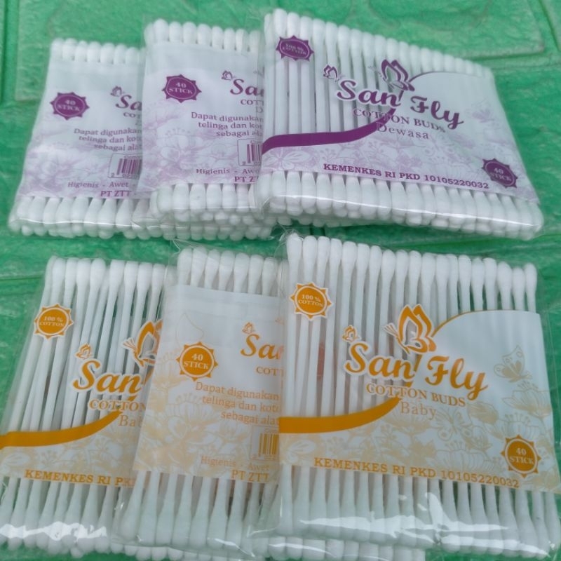 Jual 1 Sachet Cotton Bud Kemenkes San fly Katenbat Dewasa Bayi | Shopee ...