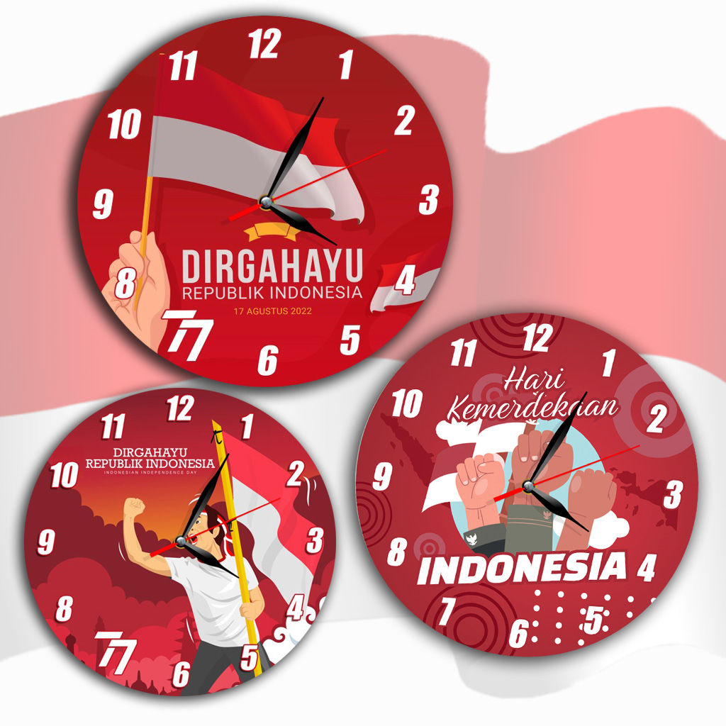 Jual jam dekorasi kemerdekaan Dirgahayu RI 17 agustus/ Sticker pipi ...
