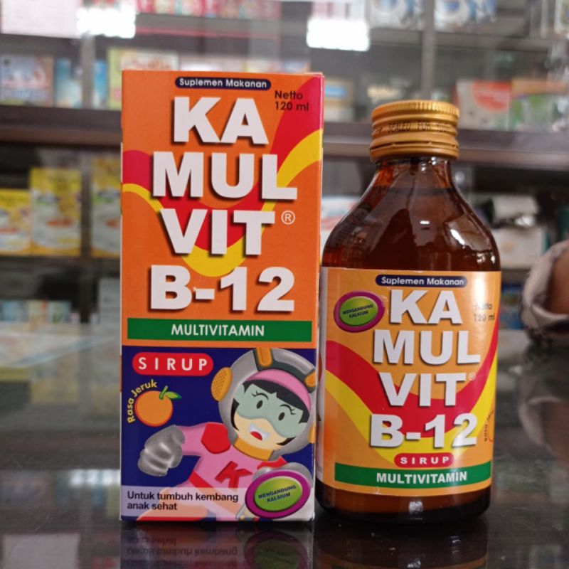 Jual KAMULVIT B-12 SIRUP MULTIVITAMIN RASA JERUK 120 ML | Shopee Indonesia