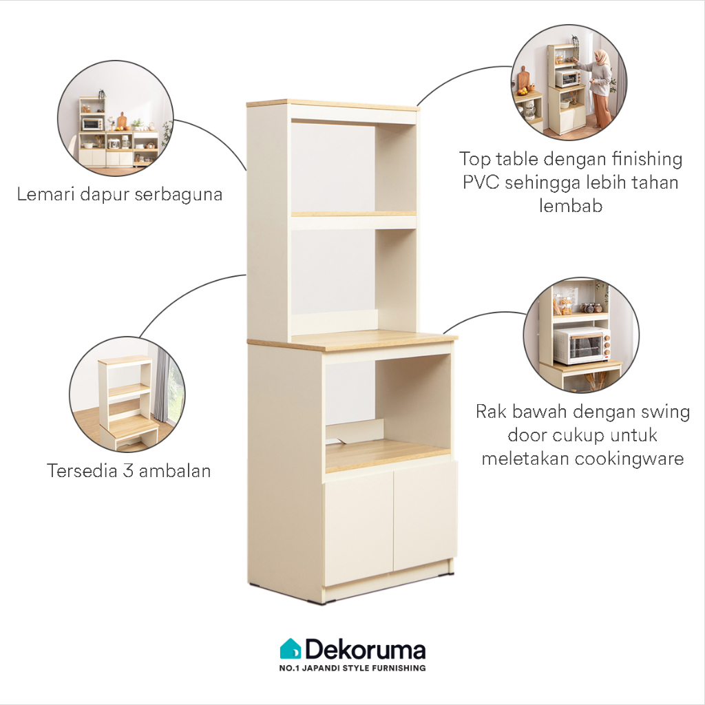 Jual Dekoruma AOI Lemari Rak Dapur Kayu Minimalis - Kitchen Cabinet ...