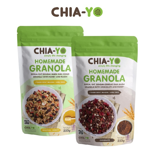 Jual Chiayo PAKET : 2 Homemade Granola 250gr (Original & Dark Choco ...