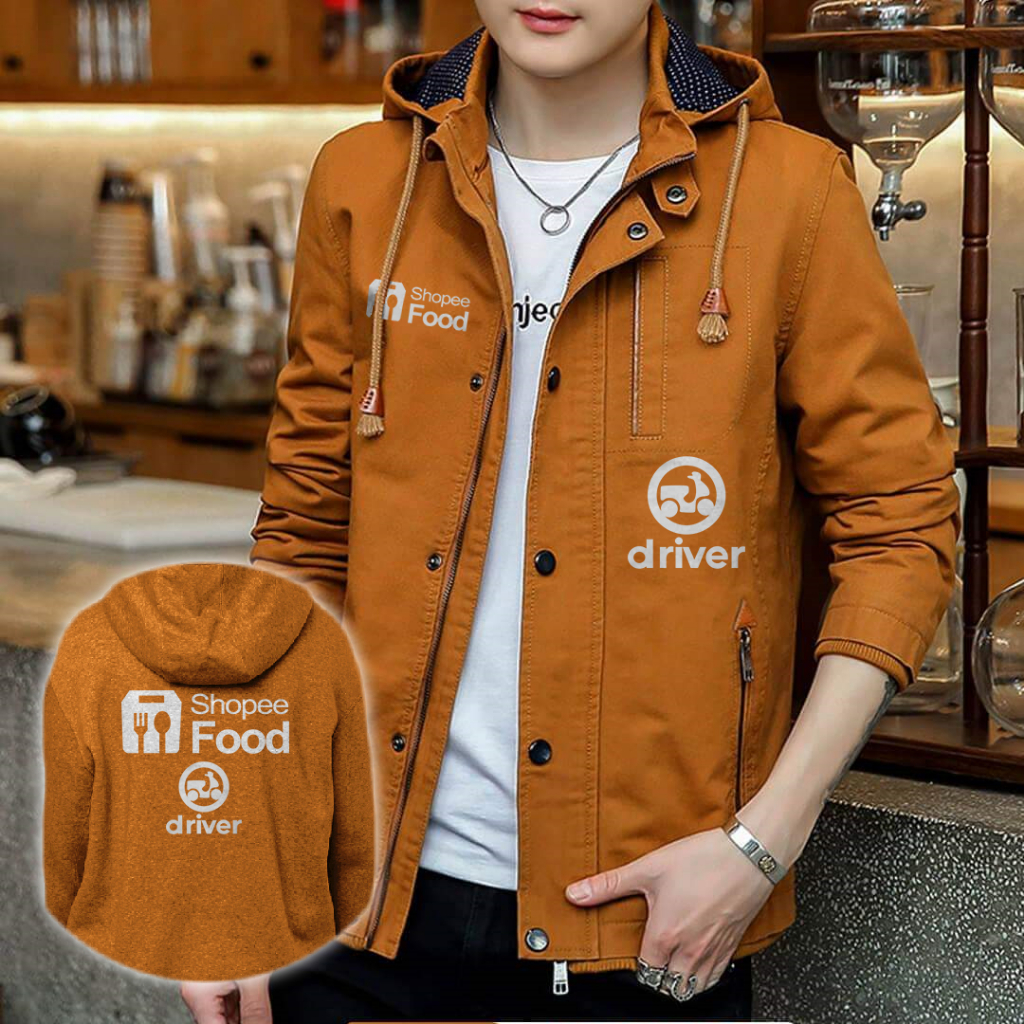 Jual JAKET SHOPEEFOOD MODEL SEMI PARKA TERBARU / LOGO DAN TULISAN DARI ...