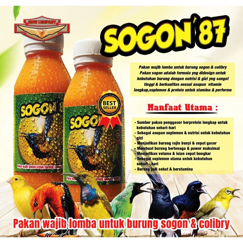Jual Nektar Sogon 87 Pakan Burung Sogon Colibry sebagai sumber ...