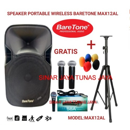 Jual speaker portabel baretone max 12 al 12inch aktif portable max12al ...