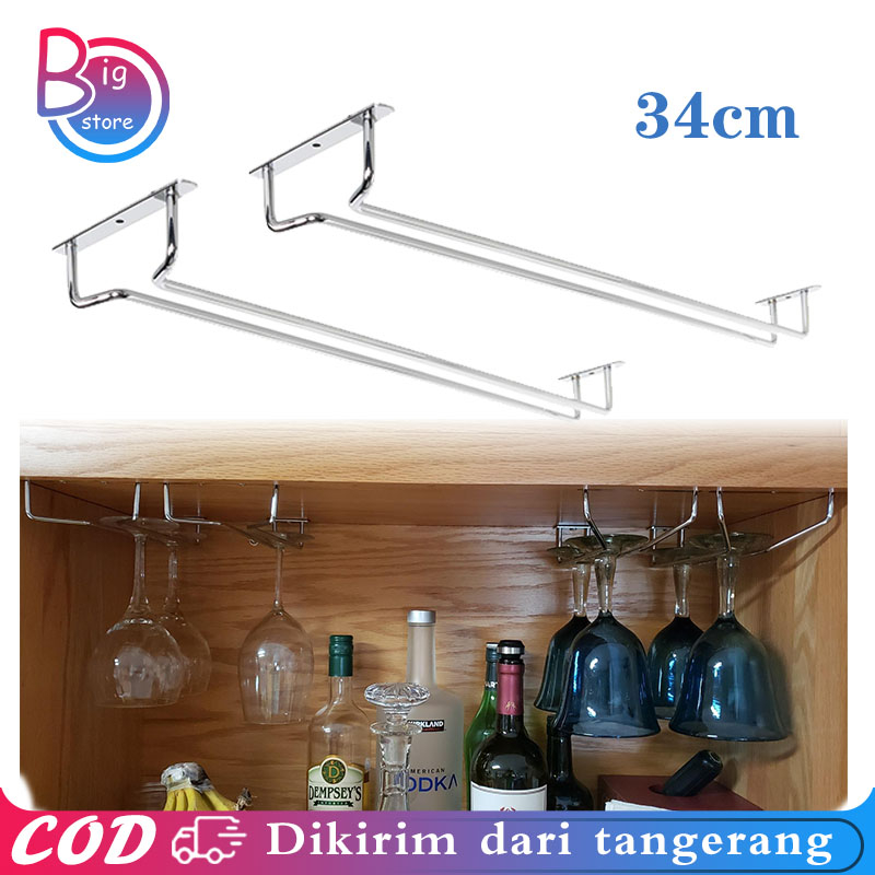 Jual Gantungan Gelas Mini Bar 1baris Rak Gelas Gantung Gantungan Gelas Untuk Bar Dan Dapur Wine ...