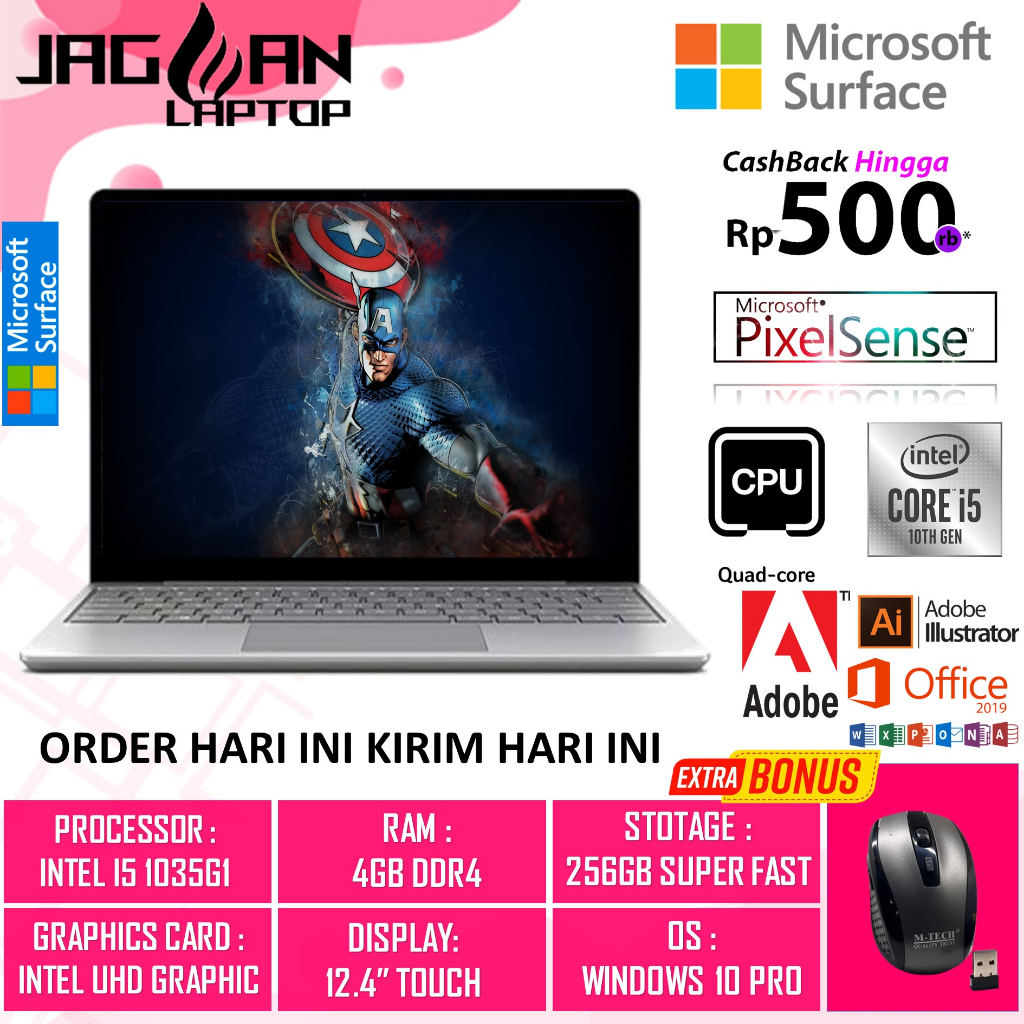 Jual Laptop 2in1 Surface Laptop Go Intel i5 1035G1 4GB 256GB 12.4 ...