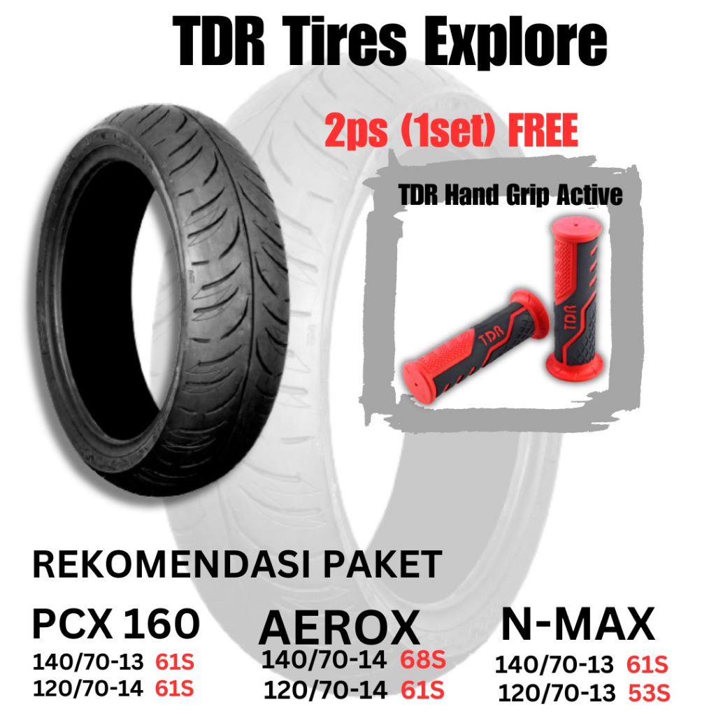 Jual BAN TDR AEROX 155 SET 120 / 70 - 14 & 140 / 70 - 14 TDR EXPLORER ...