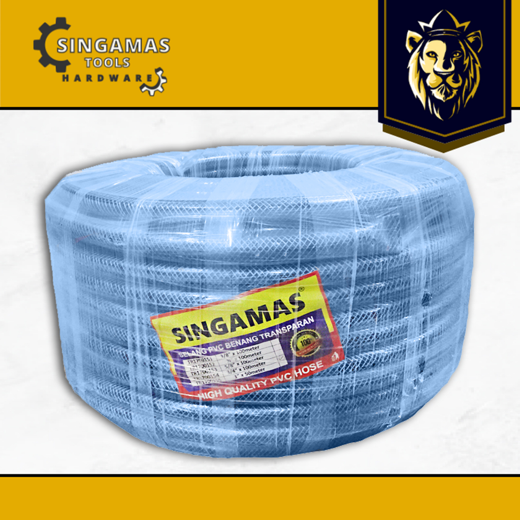 Jual SINGAMAS Selang Air PVC Benang Transparan 3/4" x 100 m | Shopee ...