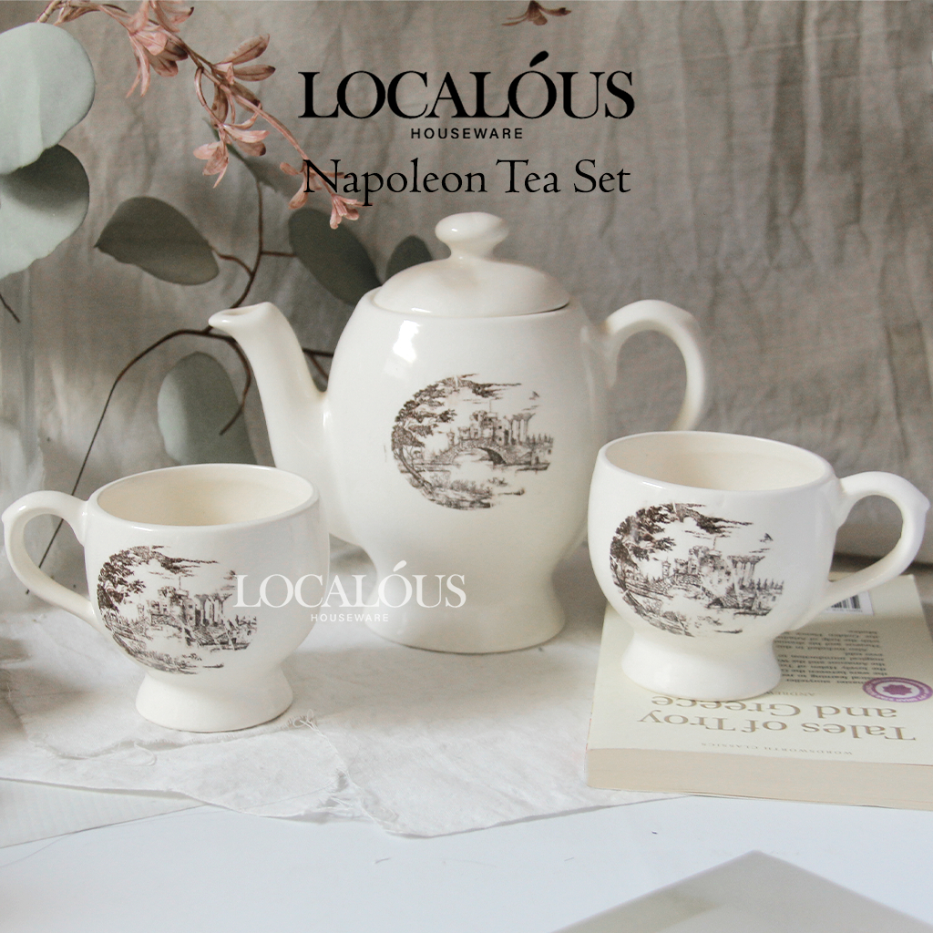 Jual 3pcs Tea Set Napoleon Gelas Teko Keramik Vintage Jadul | Shopee ...