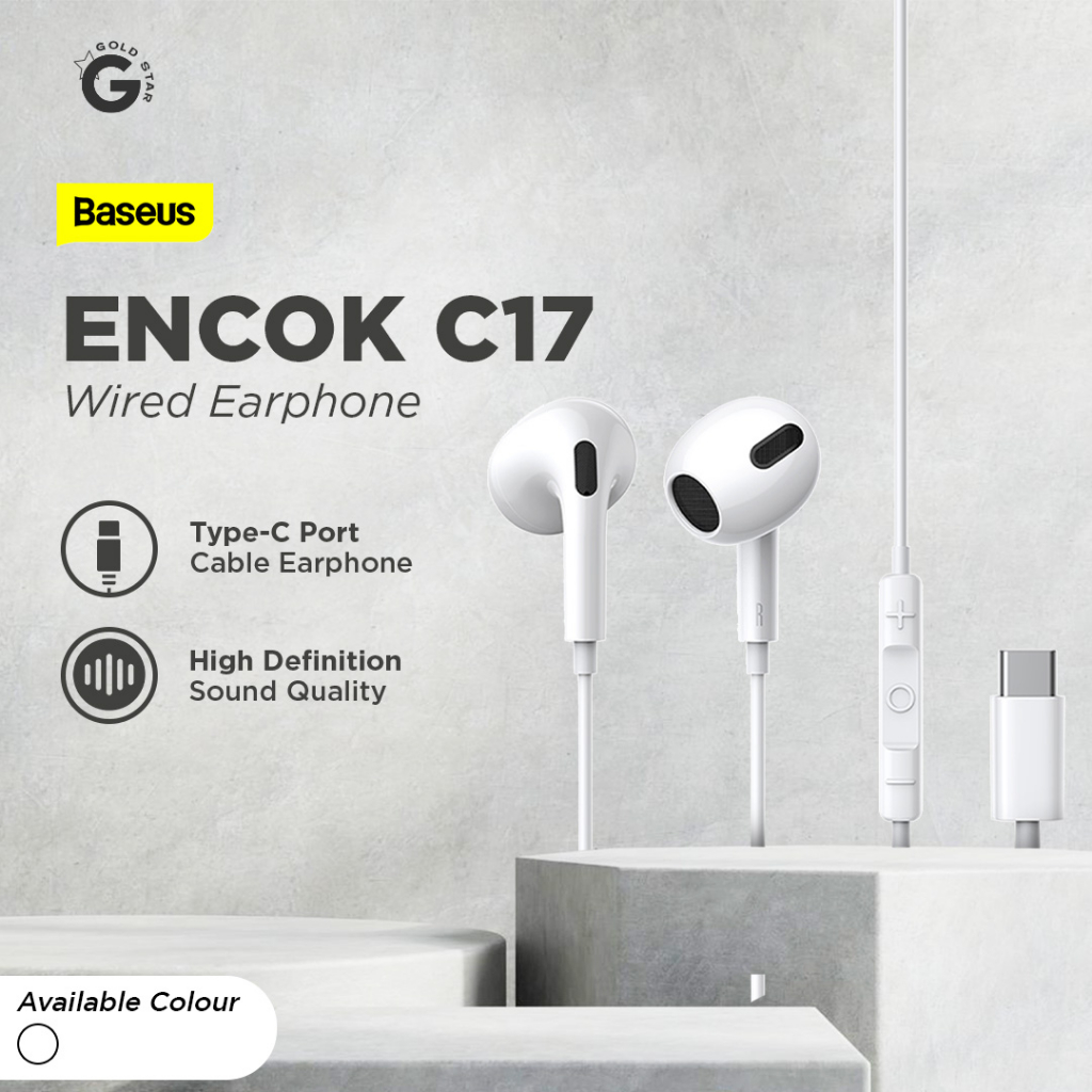Jual Baseus Encok C17 Headset Handsfree Type-C Wired Earphone Mic ...