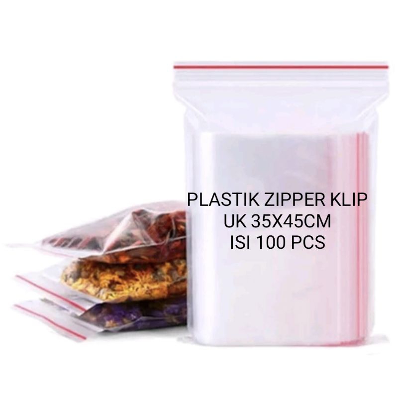 Jual PLASTIK ZIP LOCK 35X45 - PLASTIK KLIP ZIP LOCK CLIP 35 X 45 100 ...