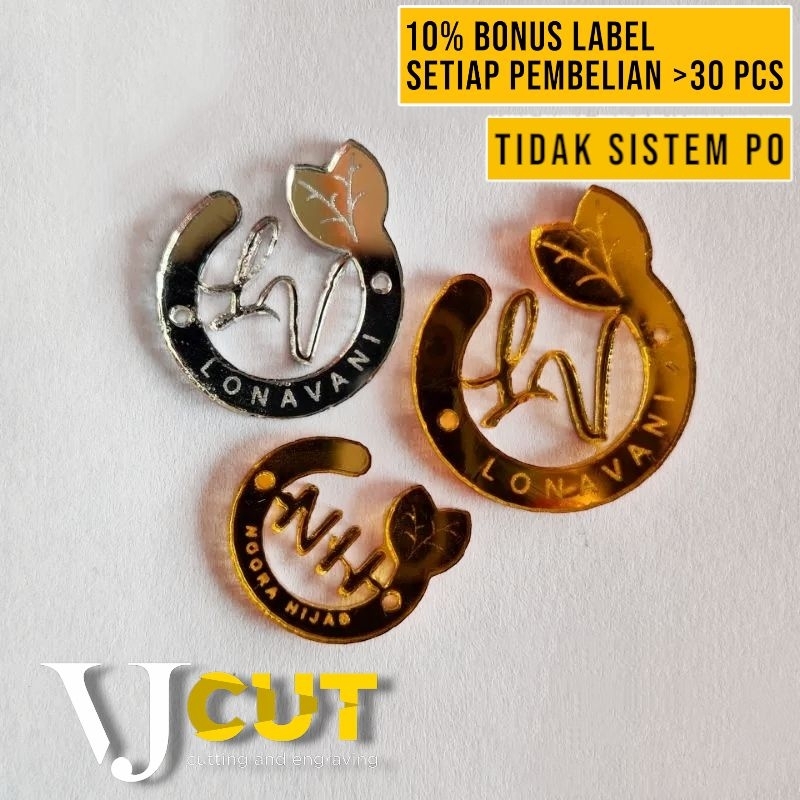 Jual Custom Label Akrilik | Label Akrilik Gold | Label Akrilik Ring ...