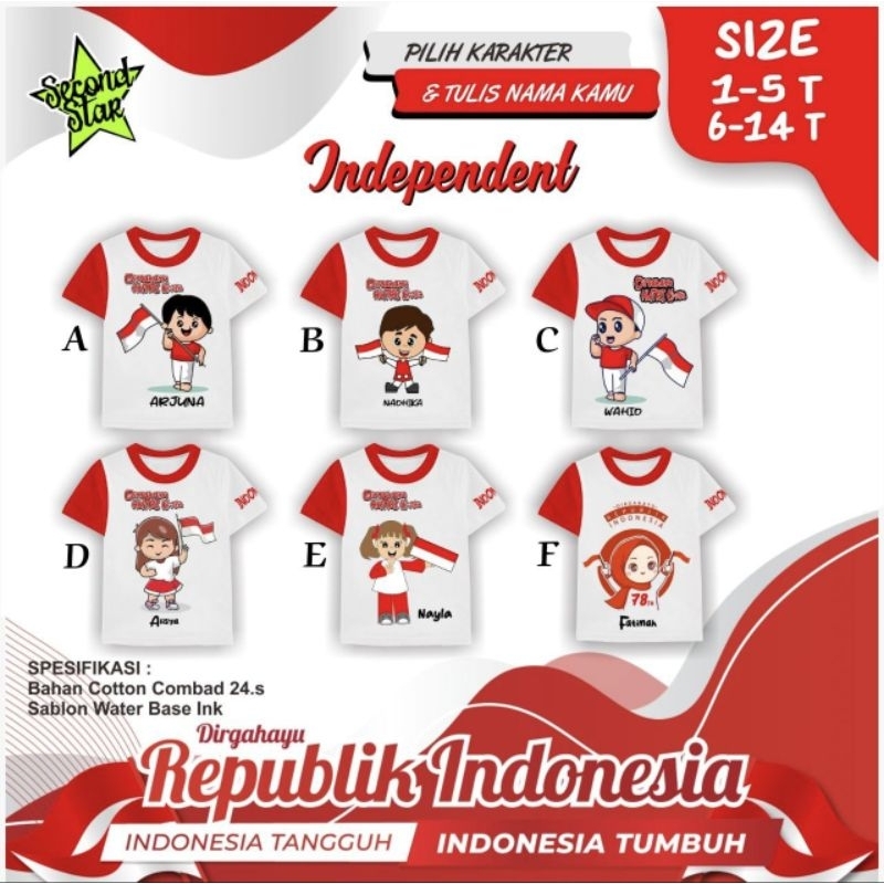 Jual kaos merdeka custom kanez dan ibrahim | Shopee Indonesia