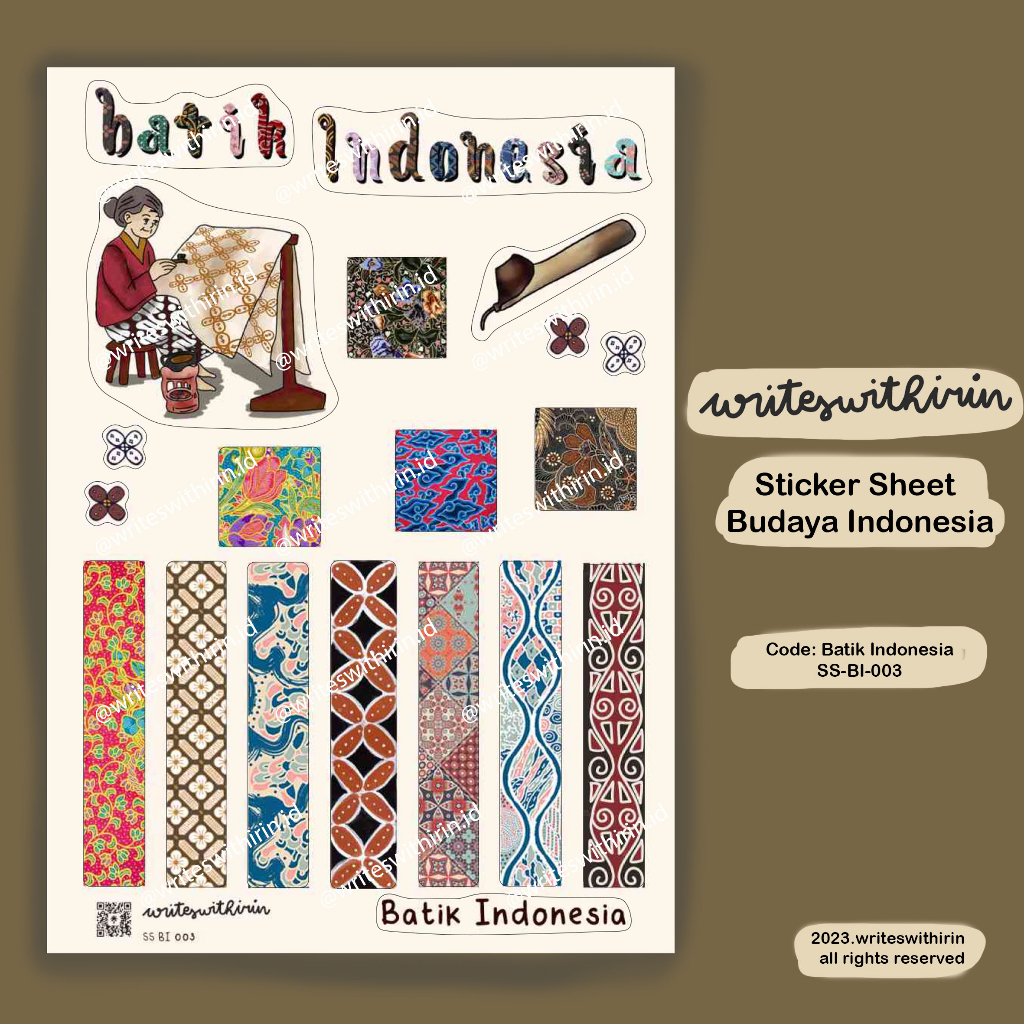 Jual (writeswithirin) Budaya Indonesia Sticker Sheet (Bujo/ Penpal ...