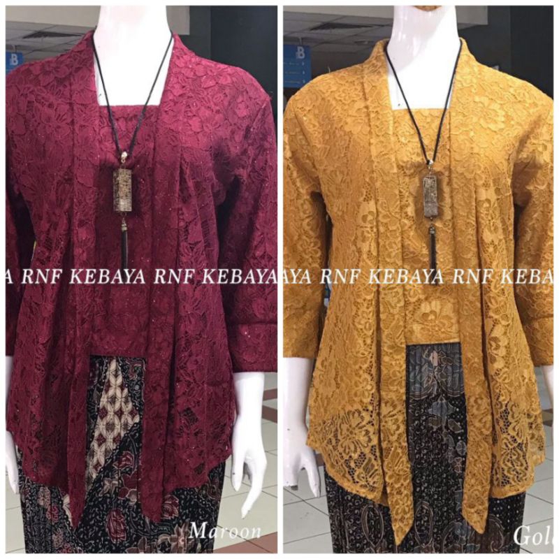 Jual SETELAN BAJU KEBAYA KUTU BARU BRUKAT MIX ROK PLISKET BATIK PANJANG DEWASA / BAJU KEBAYA ...