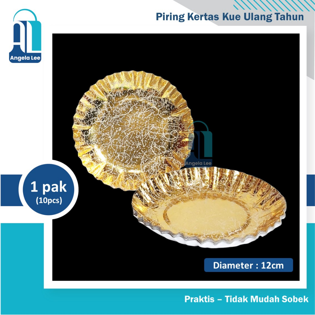 Jual Piring Kertas Mas Kue Bulat Kecil Tart Bolu Pesta Ulang Tahun 10s ...