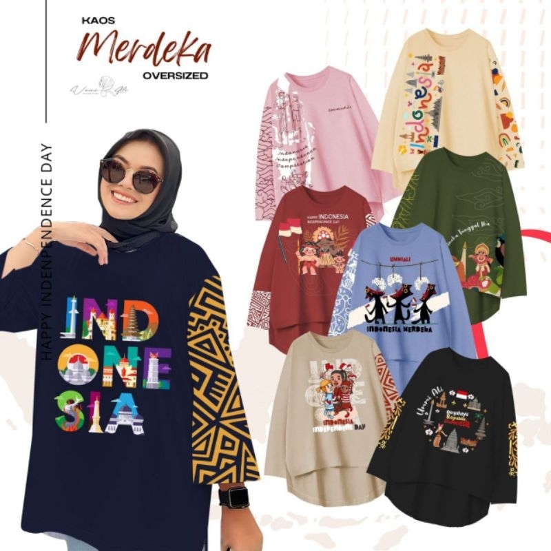 Jual kaos merdeka size mom warna pink | Shopee Indonesia