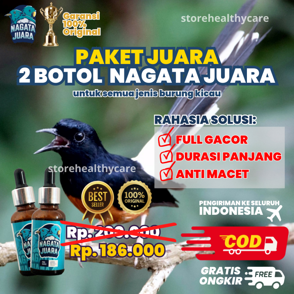 Jual NAGATA JUARA | Paket 2 Box Vitamin Burung Kicau Atasi Suara Serak ...