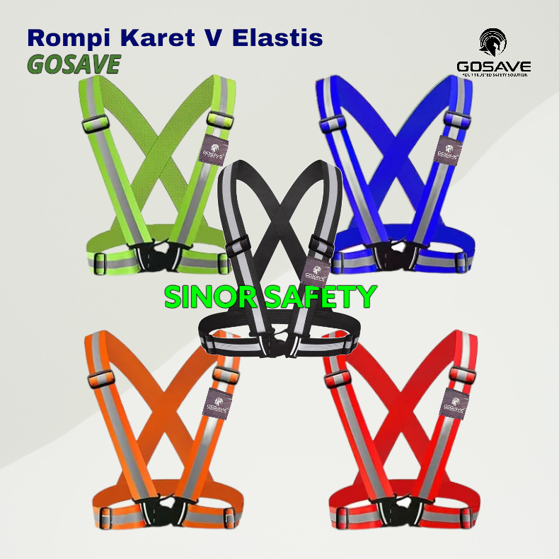 Jual GOSAVE Rompi V Karet Elastis Proyek Reflective Strape Safety ...