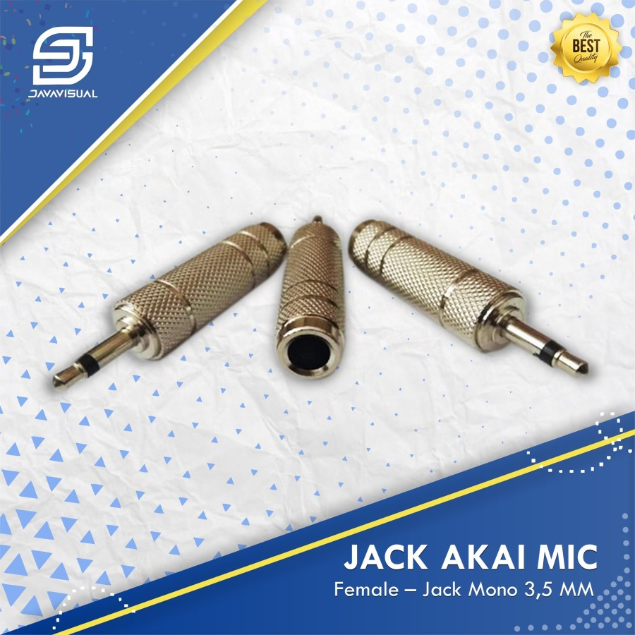 Jual [JaVis] KONEKTOR JACK AKAI MIC FEMALE TO JACK MONO 3,5MM | Shopee ...