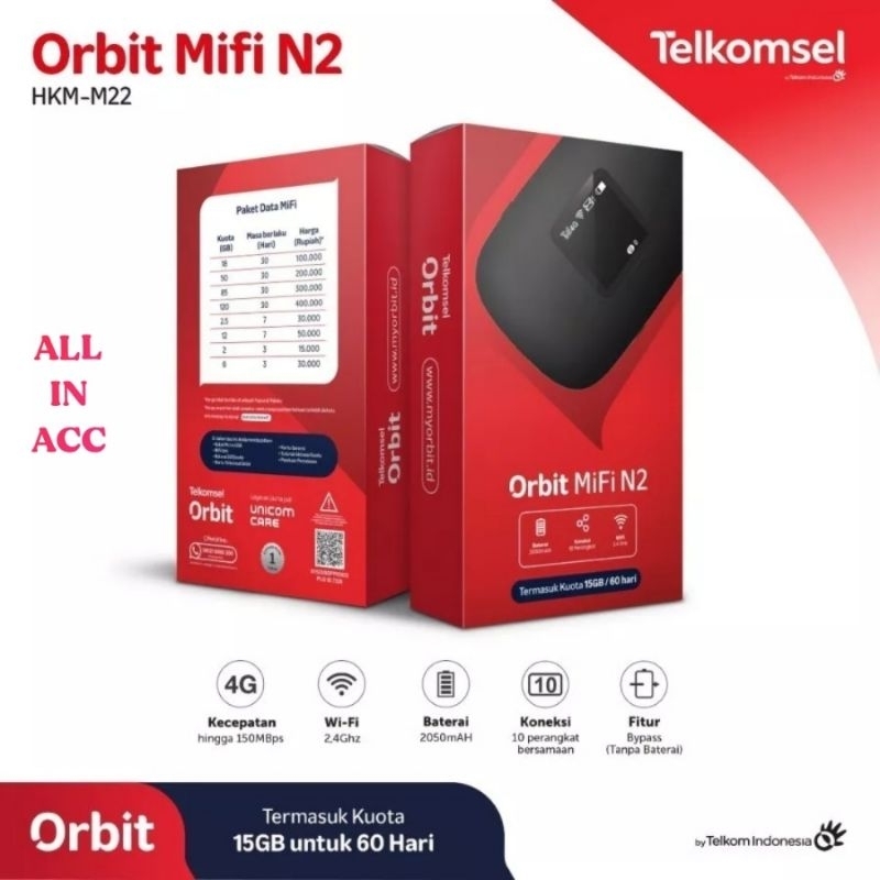 Jual Telkomsel My Orbit Modem Wifi N2 Baterai Besar 2050Mah Mifi ...