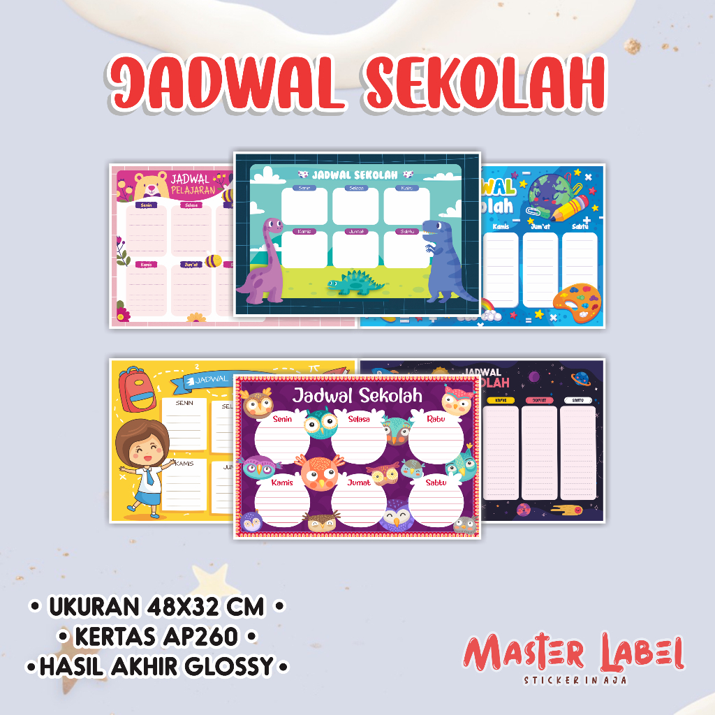 Jual Poster Edukasi JADWAL PELAJARAN AESTHETIC poster jadwal sekolah weekly planner | Shopee ...