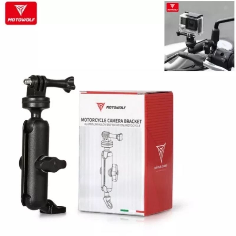 Jual Breket Pegangan GoPro Spion Dan Stang Original Motowolf Bracket ...