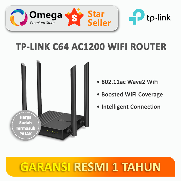 Jual Tp-link Archer C64 AC1200 Wireless MU-MIMO WiFi AP Router | Shopee ...