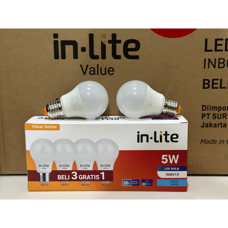 Jual Inlite Value 3 Gratis 1 5W 7W 9W 12W 15W 18W In-Lite Value 5 Watt ...