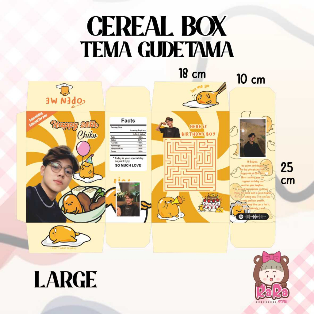 Jual CEREAL BOX CUSTOM TEMA GUDETAMA | Shopee Indonesia