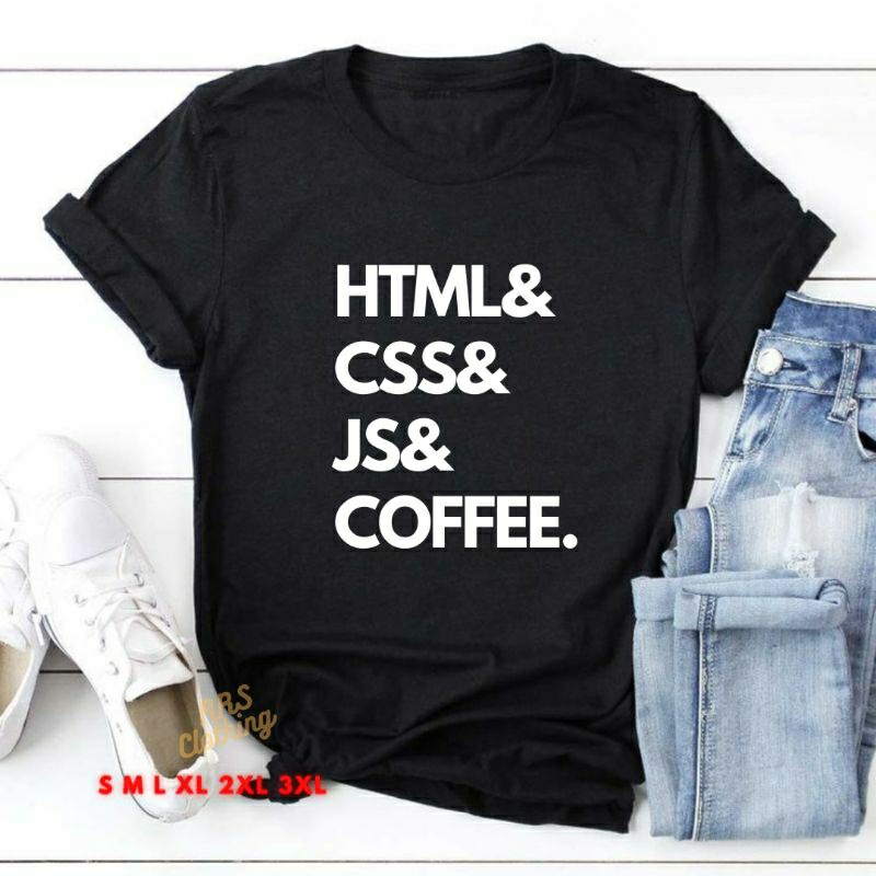 Jual Tshirt Kaos Programmer Html Css Js Coffee Buku Coding Shopee Indonesia 