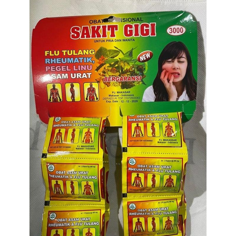 Jual Sakit gigi 3000 isi 20 sachet 2 kapsul | Shopee Indonesia