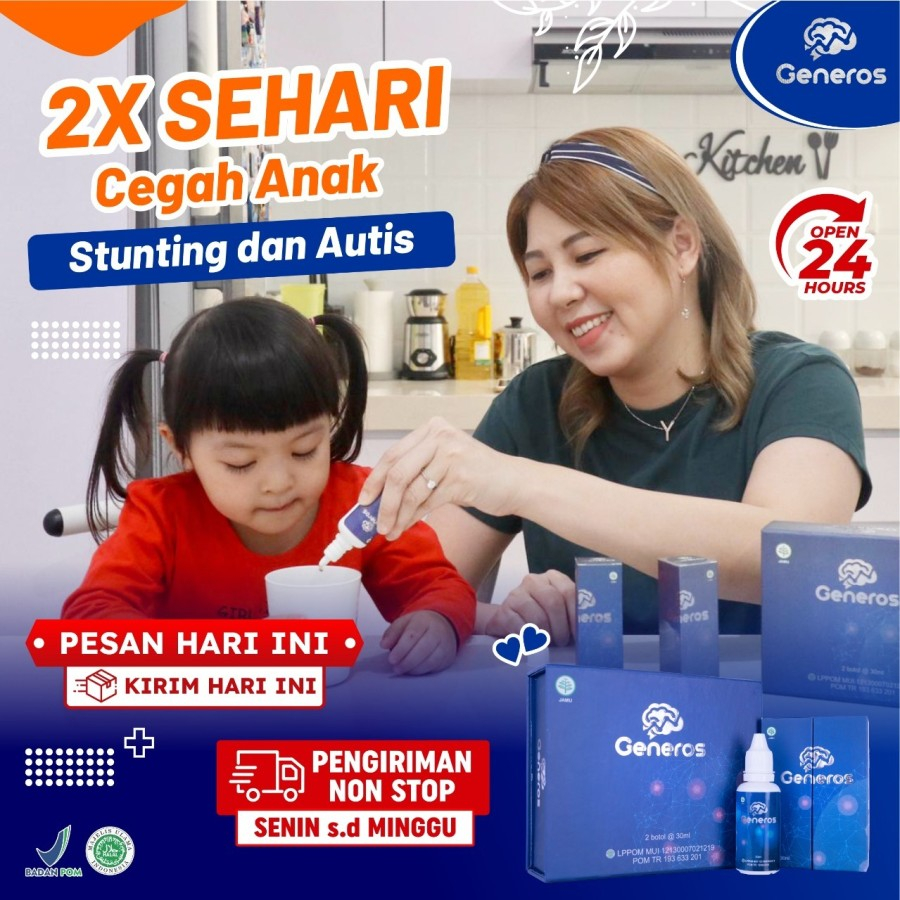 Jual (isi 2 botol) GENEROS Nutrisi Otak Anak Dewasa Hiperaktif Menambah ...