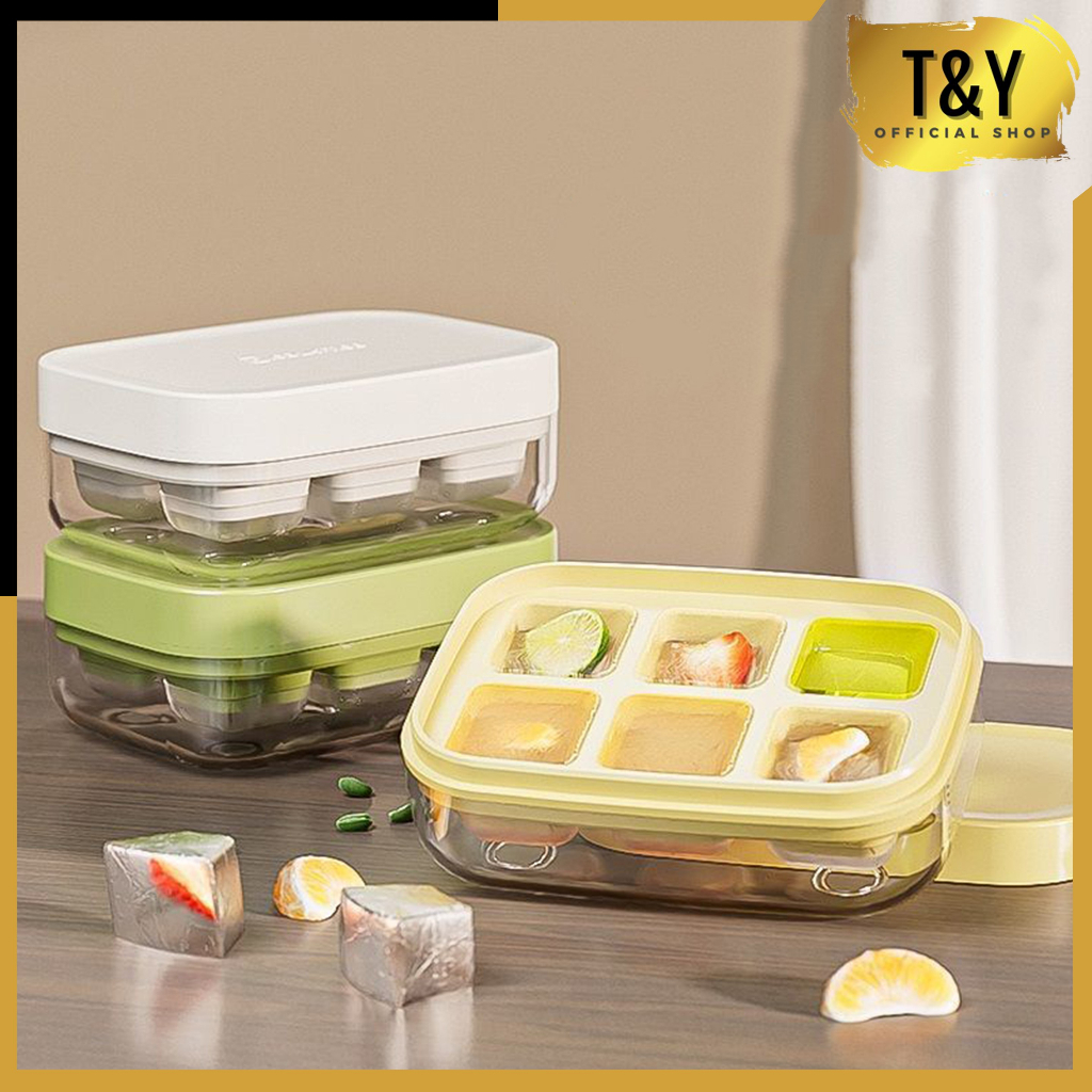 Jual T&Y Cetakan Es Batu Cokelat Jelly Mode Tekan Press 6 Sekat Dengan ...