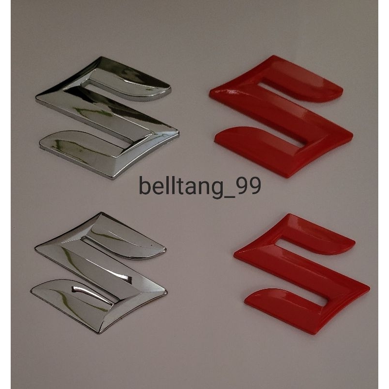 Jual emblem logo tulisan S chrom/emblem logo s merah | Shopee Indonesia