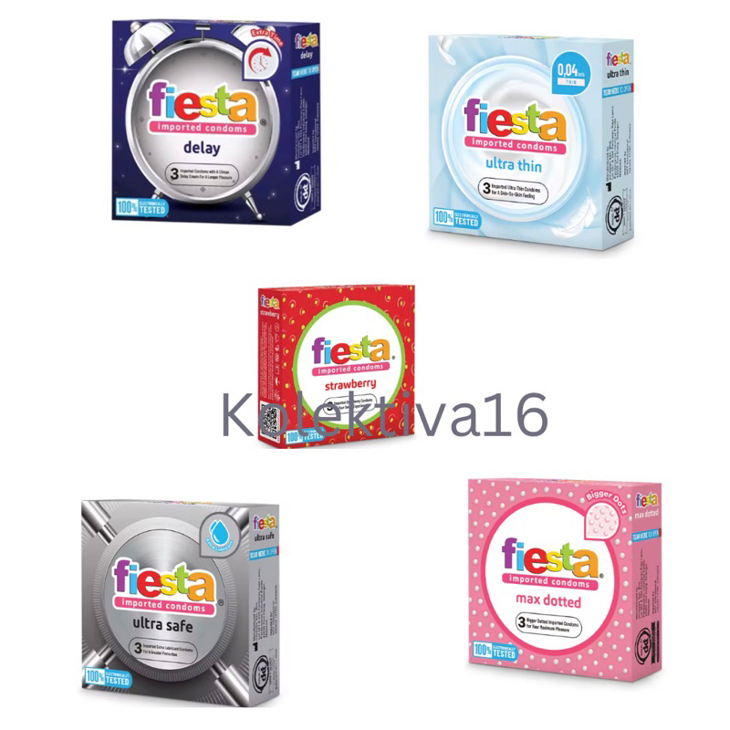 Jual FIESTA PENGAMAN KONDOM ALAT KONTRASEPSI FIESTA DELAY STRAWBERRY ...