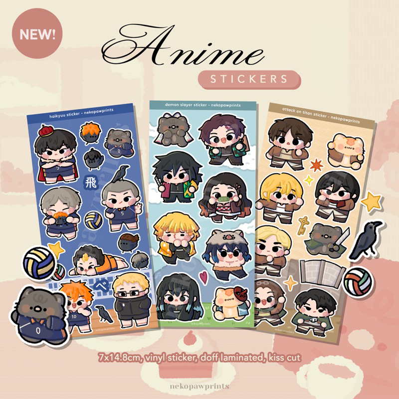 Jual nekopawprints: anime deco kiss cut stickers — stiker anime haikyuu ...