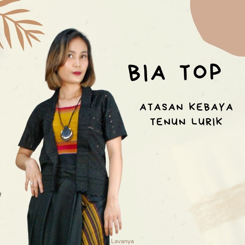 Jual Atasan Kebaya/Baju Batik Lurik Lengan Pendek - Bia Top - Lavanya | Shopee Indonesia