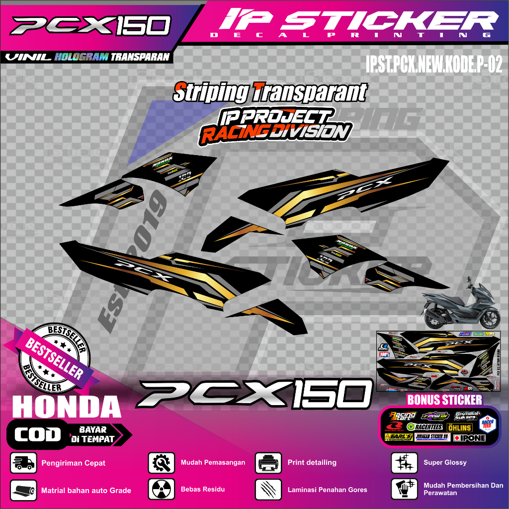 Jual (cod) STIKER SRTIPING PCX150 STIKER SRTIPING MOTOR HONDA PCX150 ...